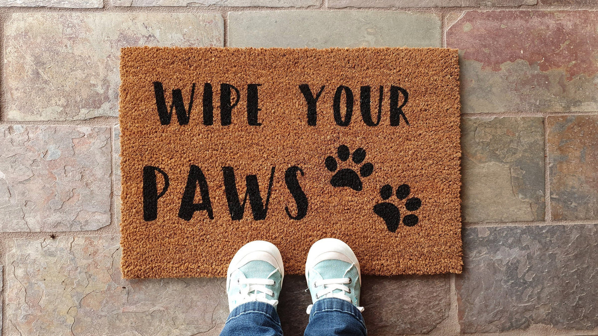 "Wipe your Paws" Coir Dog Doormat | Urban Tails Pet Boutique